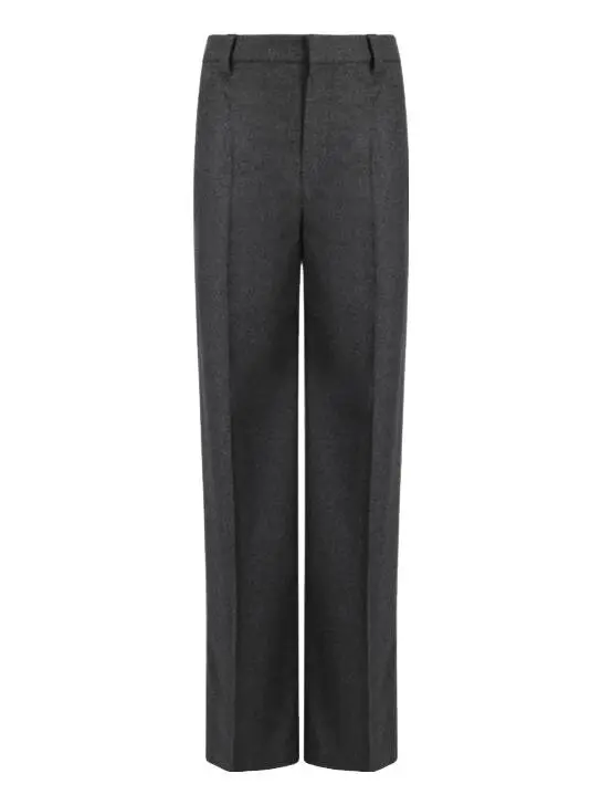 Brunello Cucinelli High-waist Wide-leg Tailored Trousers - Dark Gray