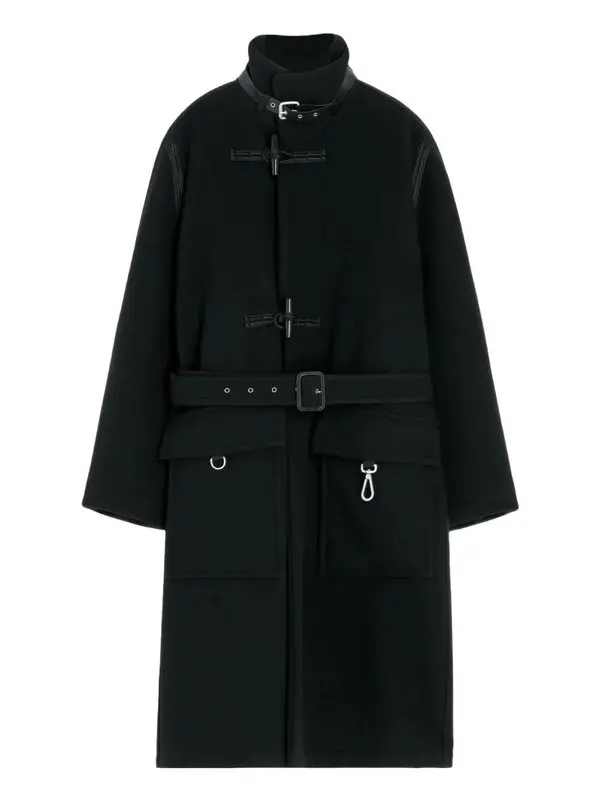 LEMAIRE Belted Patch Pocket Coat - Black