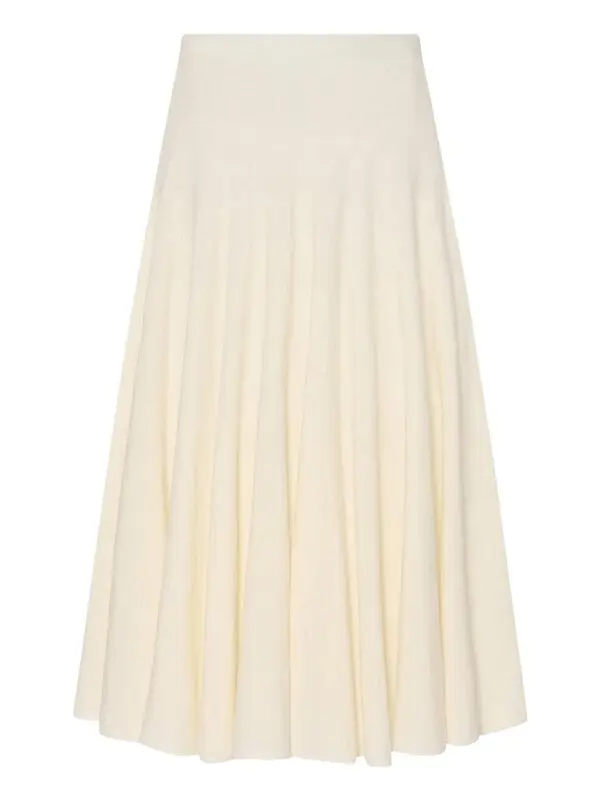 THE ROW Jaliah Cotton And Linen Blended Skirt - White
