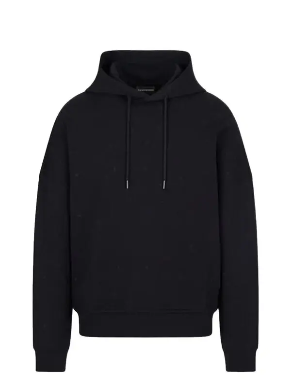 Emporio Armani Logo Hooded Sweater - Black