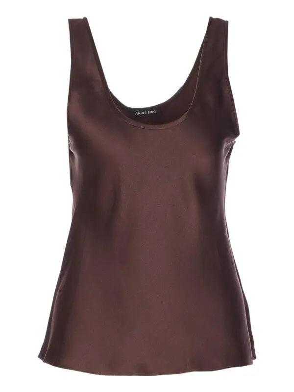 ANINE BING Lea Sleeveless Top - Brown