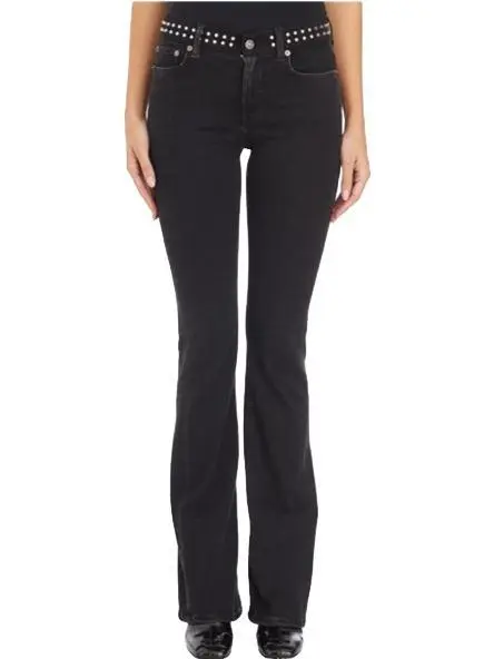DONDUP Studded Flared Trousers - Black