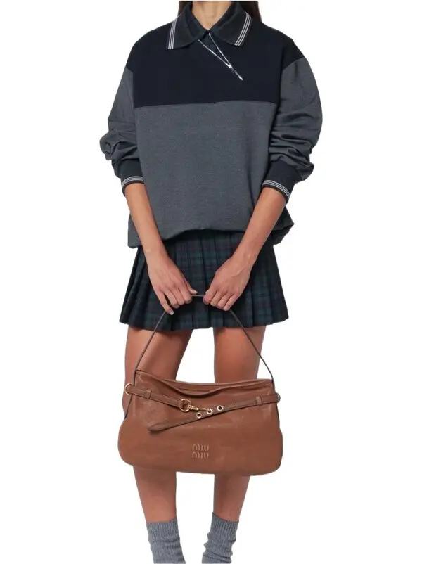 Miu Miu Two-toned Polo Sweatshirt - Grey
