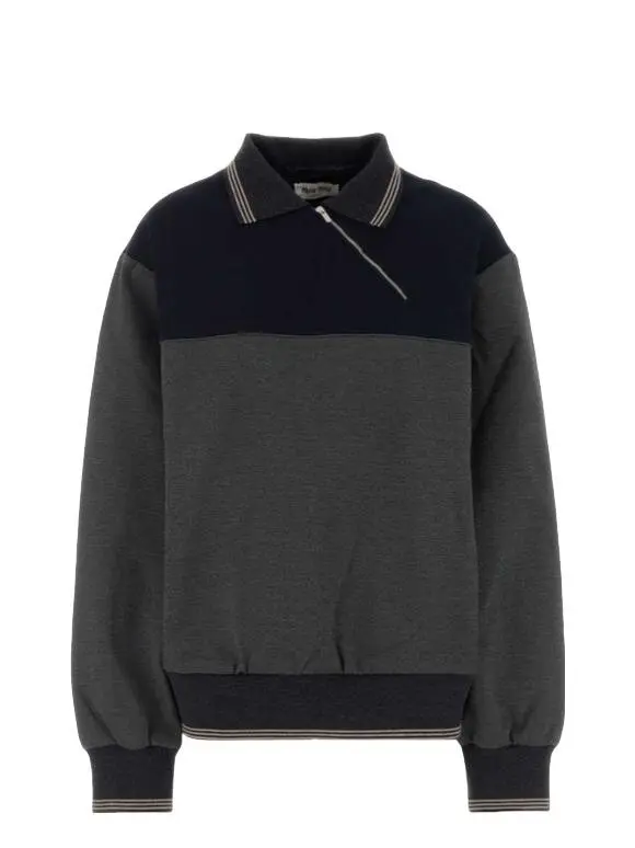 Miu Miu Two-toned Polo Sweatshirt - Grey