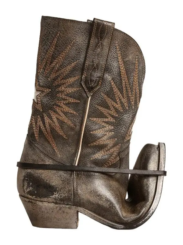 GOLDEN GOOSE Wishstar Embroidered Western Boots - Black