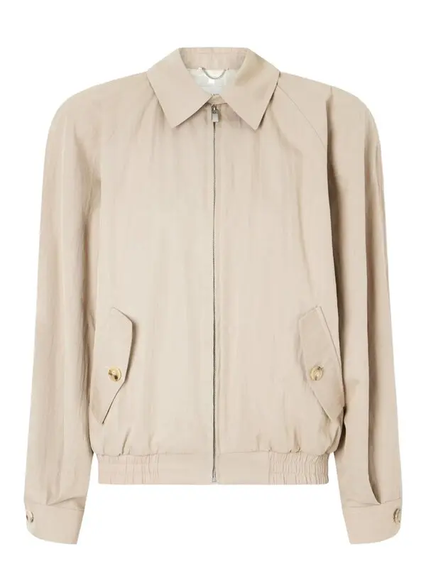 Magda Butrym Embroidered Cotton Blend Casual Jacket - Beige