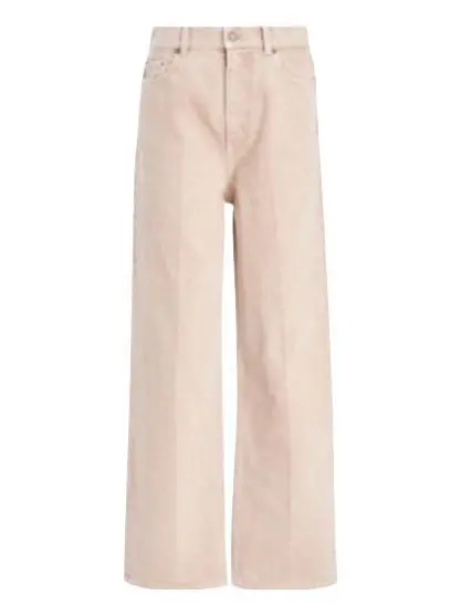 Dior Button Detailed Straight Leg Jeans - Nude