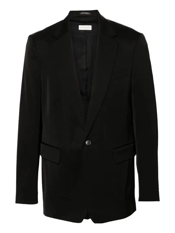 Dries Van Noten Long-sleeved Suit Coat - Black