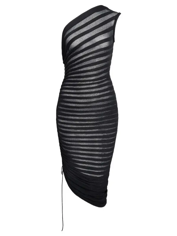 Alaïa Knitted Asymmetrical Dress - Black