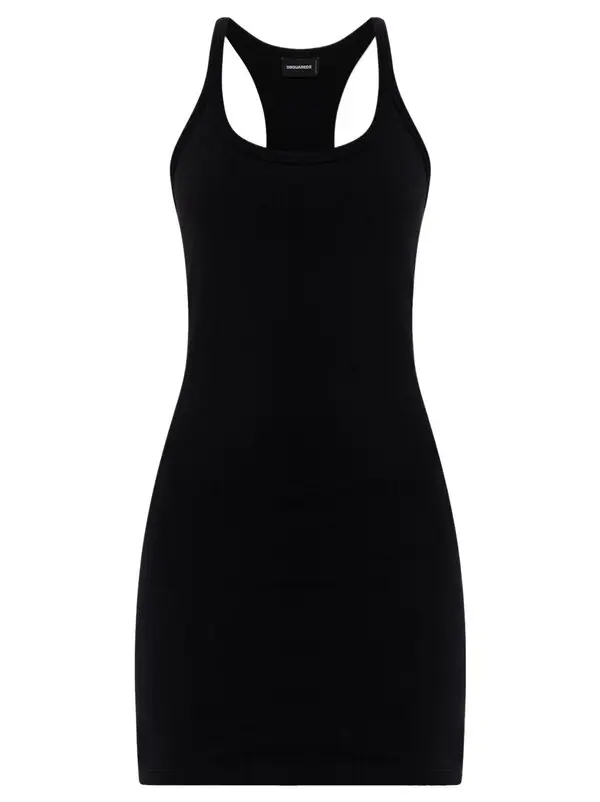 Dsquared2 Logo-embroidered Sleeveless Dress - Black