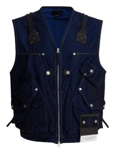 Stone Island Sleeveless Vest With Two-way Zipper - No