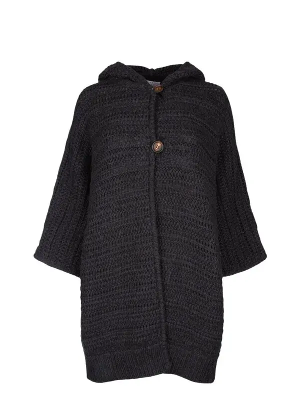 Brunello Cucinelli Hooded Midi Cardigan-coat - Black