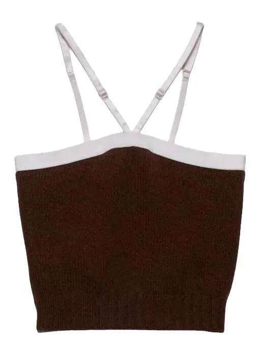 Prada Sleeveless Top With Adjustable Spaghetti Straps - Brown