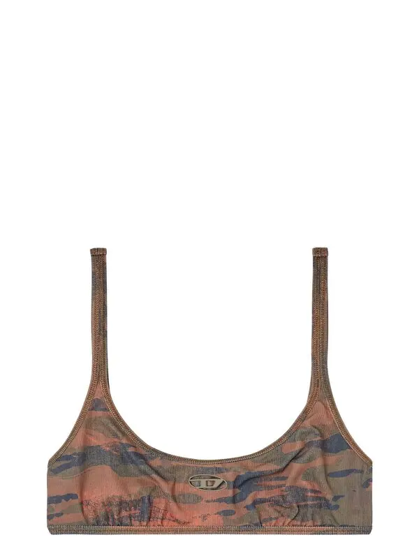 DIESEL® Camouflage Print Bikini Top - Brown