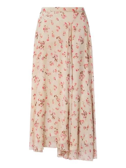 Isabel Marant Étoile Asymmetric Floral Print Midi Skirt - Beige