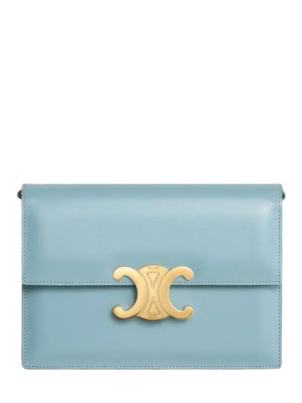Celine Triomphe Clutch In Shiny Calfskin - Blue