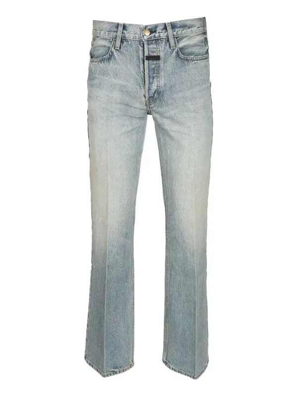 Fear Of God Logo Patch Flared Jeans - Gray