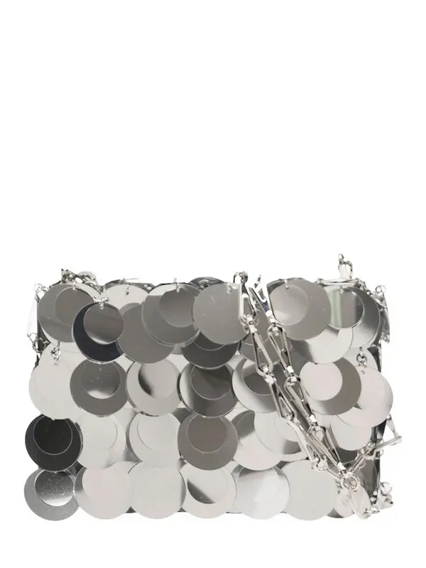 Rabanne Mini Sparkle Shoulder Bag - Gray
