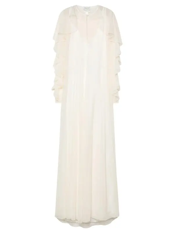 FORTE_FORTE Ruffled Chiffon Maxi Dress - White
