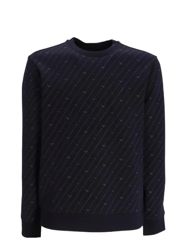 Emporio Armani Logo Print Crewneck Sweatshirt - Black