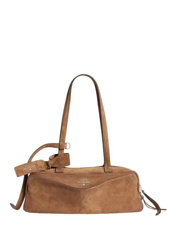 Balenciaga Carrie Bowling Shoulder Bag - Camel