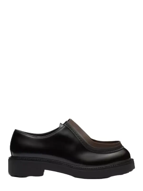 Prada Opaque Brushed Leather Lace-up - Black