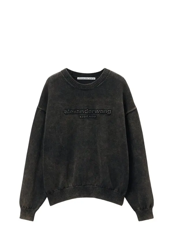 Alexander Wang Oversized Logo Crewneck Sweatshirt - Black