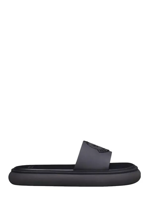 Moncler Jeanne Logo-embossed Slides - Black