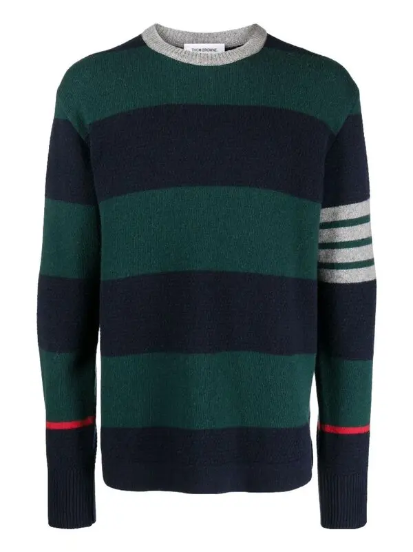 Thom Browne Rugby Jacquard Striped Pullover - Black