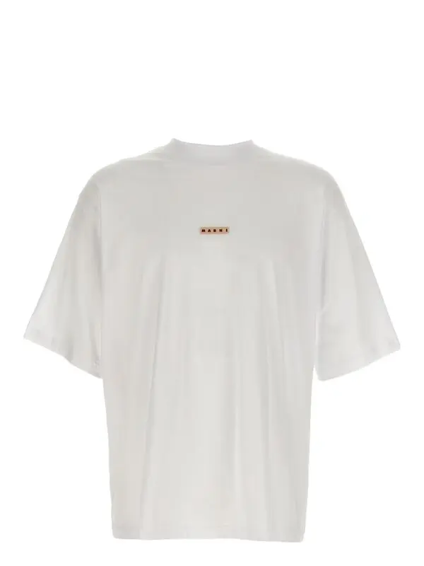 Marni Logo Patch Drop Shoulder T-shirt - White