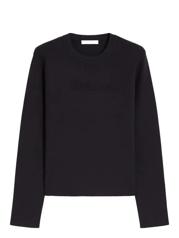 Max Mara Viscose And Wool Yarn Crew Neck Sweater - Black