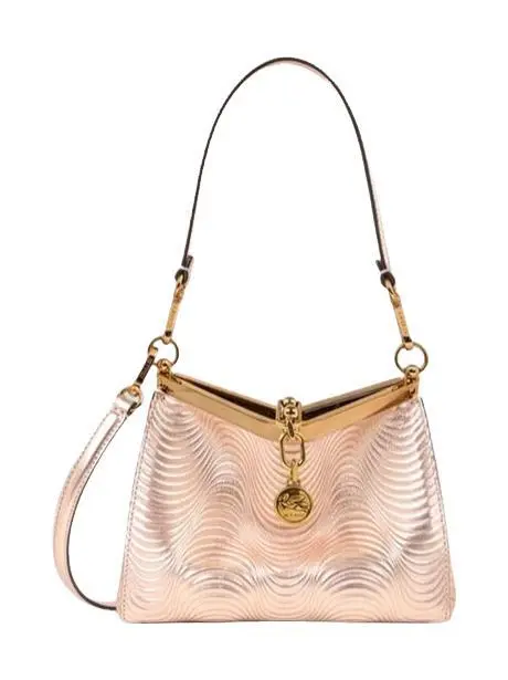 Etro Metallic Leather Vela Bag - Pink