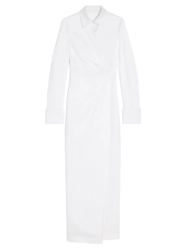 Max Mara Balzac Long-sleeved Wrap Dress - Optic White