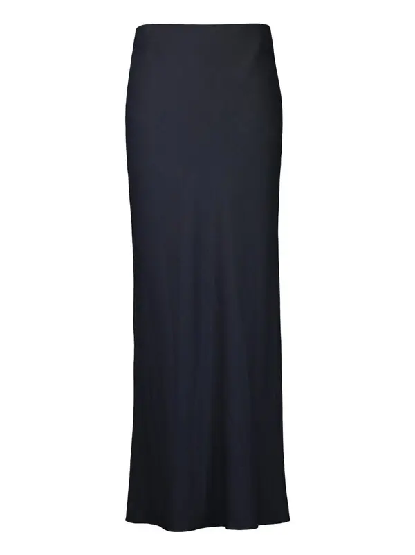 Brunello Cucinelli Side Slit Maxi Skirt - Navy Blue