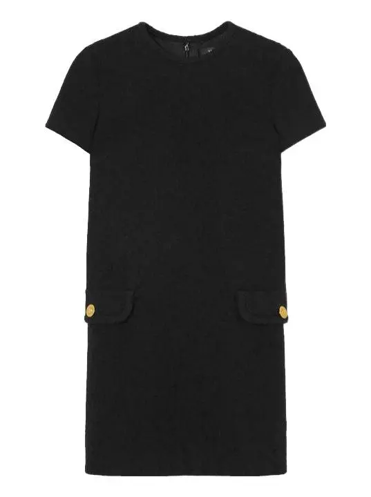 Versace Tweed Shift Minidress - Black