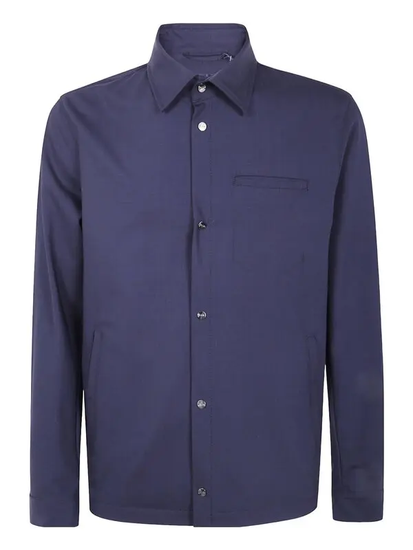 Herno Button-down Wool Shirt - Blue
