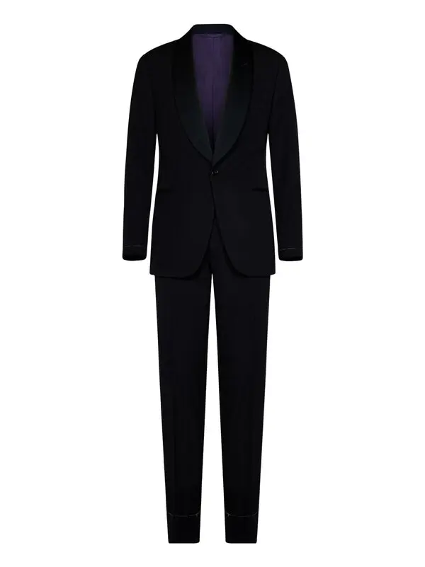 Ralph Lauren Single-breasted Tuxedo Suit With Shawl Lapels - Black