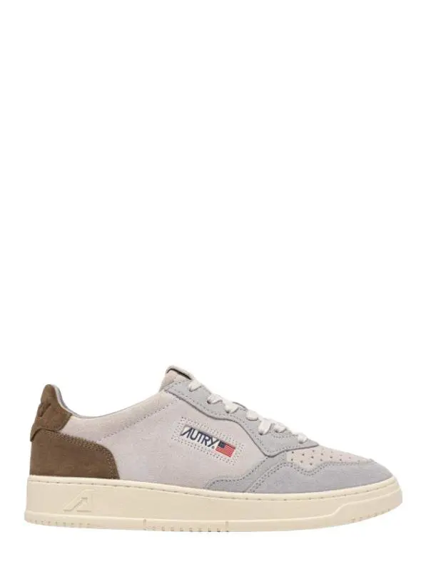 AUTRY Medalist Suede Panel Low-top Sneakers - Nude