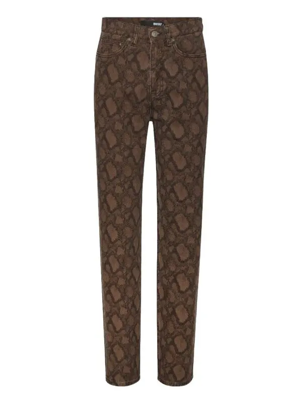 ROTATE BY BIRGER CHRISTENSEN Animal Print Straight-leg Jeans - Green
