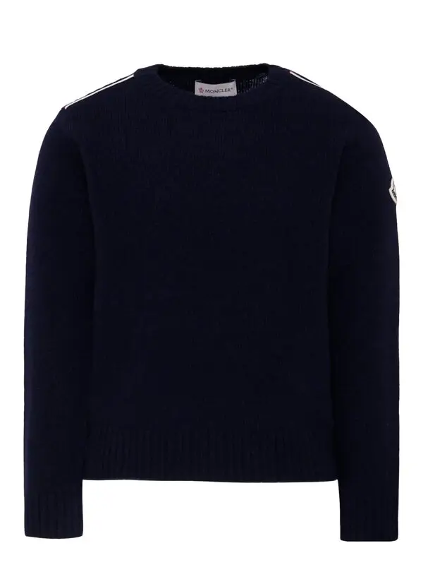 Moncler Logo Patch Crewneck Jumper - Royal Blue