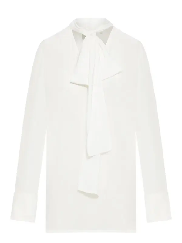 Sportmax Pussy-bow Long-sleeved Shirt - White