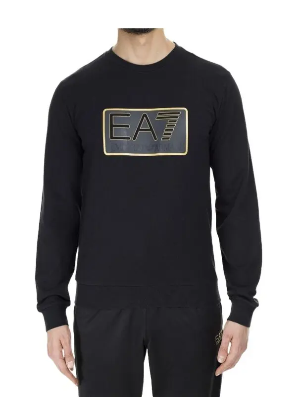 EA7 Round Neck Logo Sweater - Black