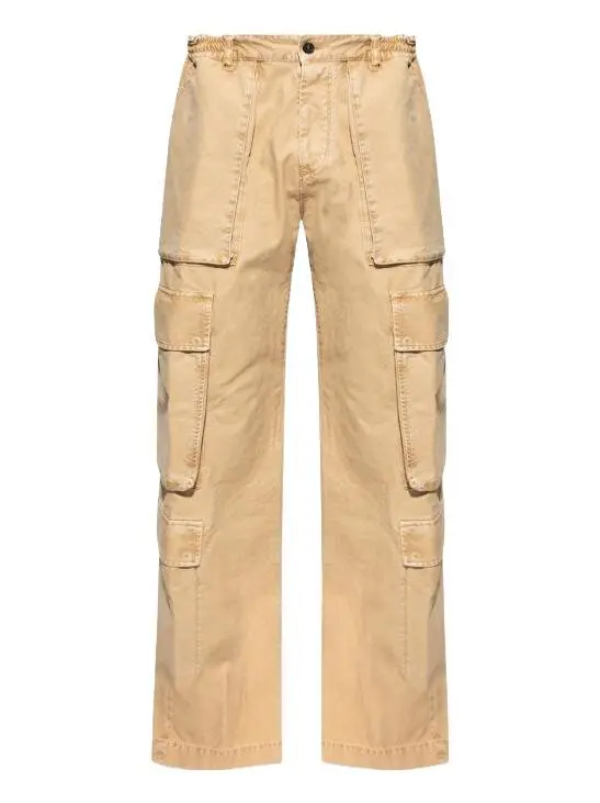 Dsquared2 Logo Printed Cargo Trousers - Beige