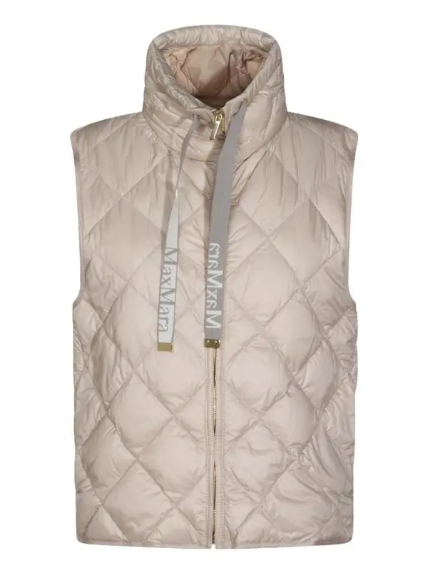 Max Mara Quilted Zipped Gilet - Sand-colored