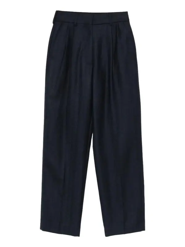 BLAZÉ MILANO Belted Pleated Front Trousers - Deep Blue