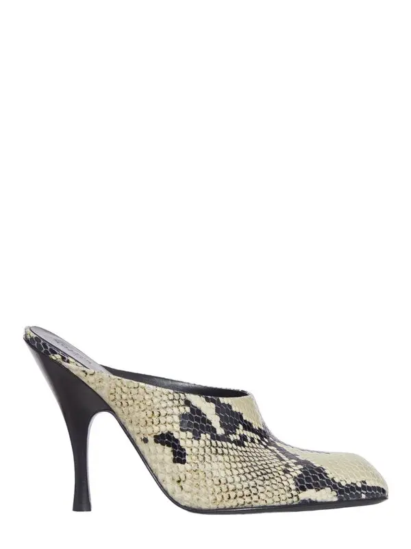 Khaite Snakeskin-effect Heeled Mules - Nude