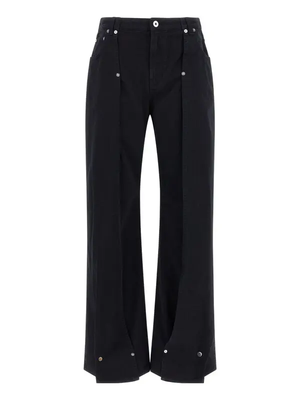 JEAN PAUL GAULTIER Snap-button Front-cut Jeans - Black