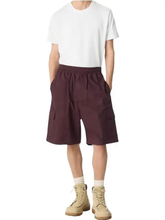 Bottega Veneta Resinated Cargo Shorts - Eggplant Color