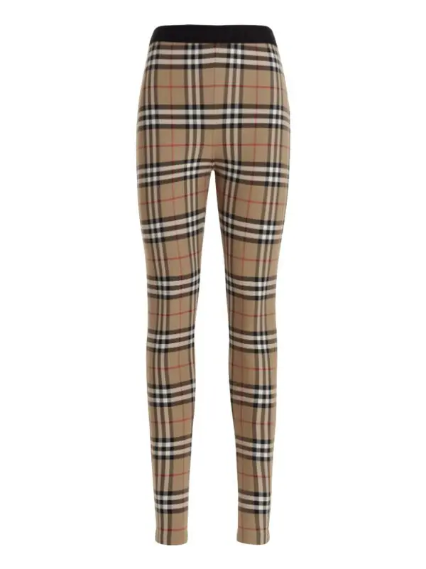 Burberry Vintage Checked Skinny Cut Leggings - Nude