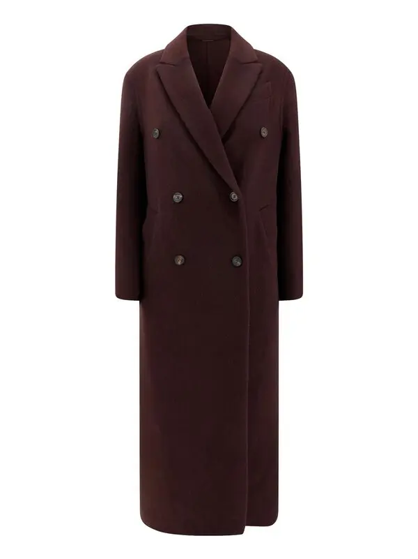 Brunello Cucinelli Double-breasted Belted Coat - Black
